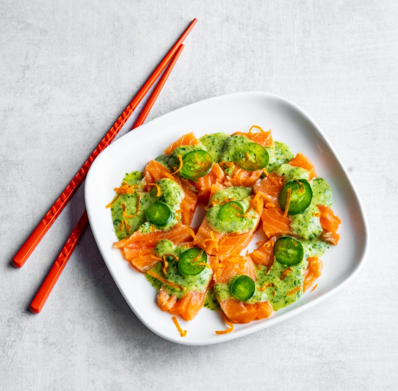 Orange and Coconut Salmon Sashimi | Firecracker Farm